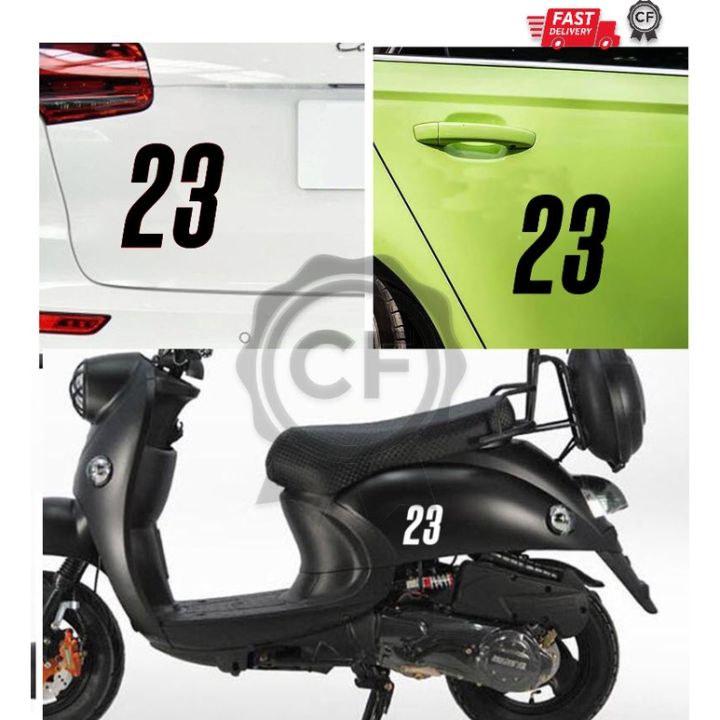 🏁🏁RACE NUMBER STICKER SIDE DOOR Sticker Kereta Nombor 23号:易生车贴纸 | Lazada