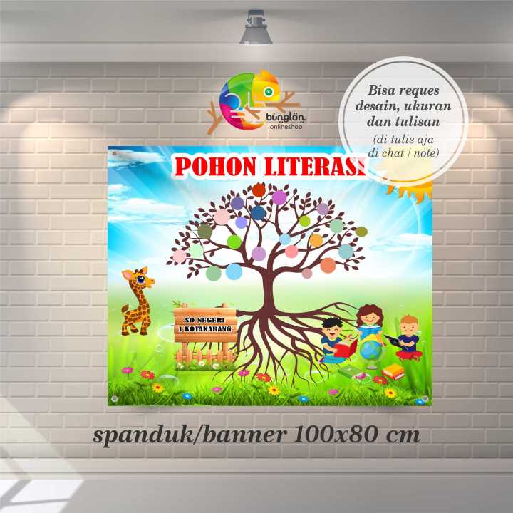 Size 100x80 Cm Spanduk, Banner Pohon Literasi, Pohon Cita-Cita, Pohon ...