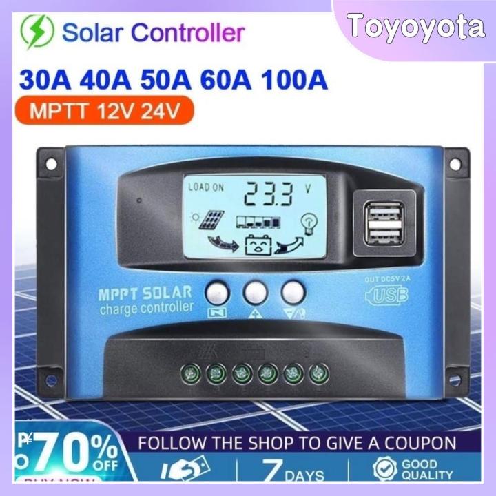 TOYOYOTA 12V/24V MPPT Solar Charge Controller Digital Display Protects ...