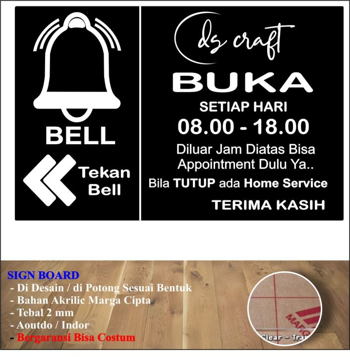 AKRILIK CUSTOM BUKA STIKER SIGNAGE ACRYLIC TEBAL 22 MM | Lazada Indonesia
