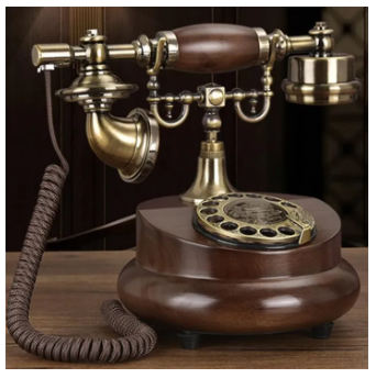 Antique Corded Telephone Resin Fixed Digital Retro Phone Button Dial ...
