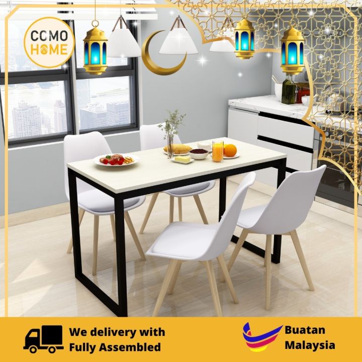 4ft Dining Table Set 1+4 (ST1213) Melamine Laminated Table Top ...