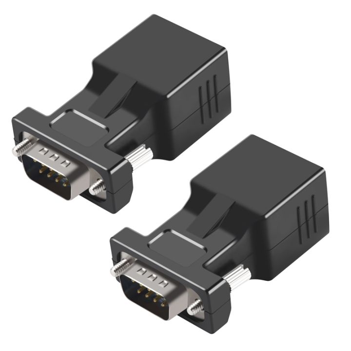 2 Pack VGA Extender Male to RJ45 CAT5 CAT6 20M Network Cable Adapter ...