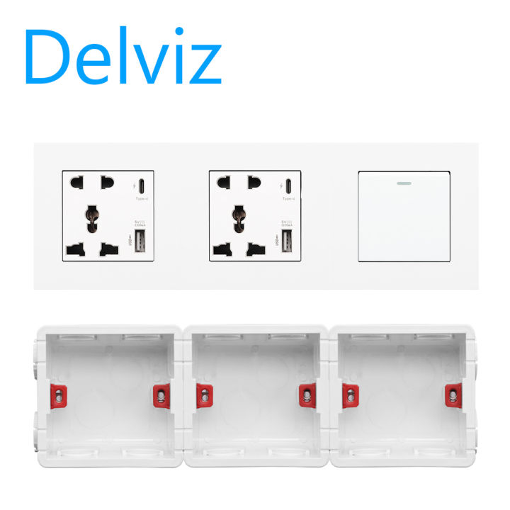 DELVIZ [European socket, American socket, British socket] 1GANG/2WAY ...