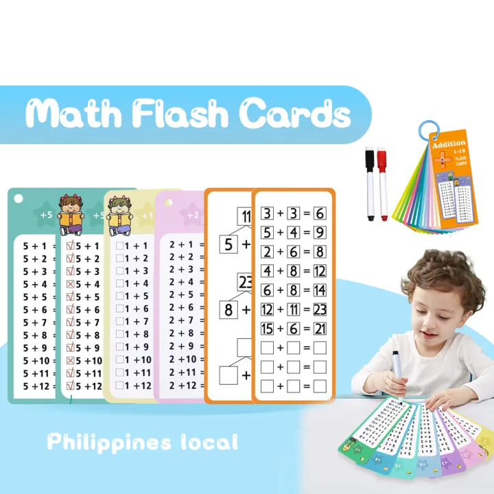 Math Flash Cards Addition Flash Cards For Kids Educational Chart For ...
