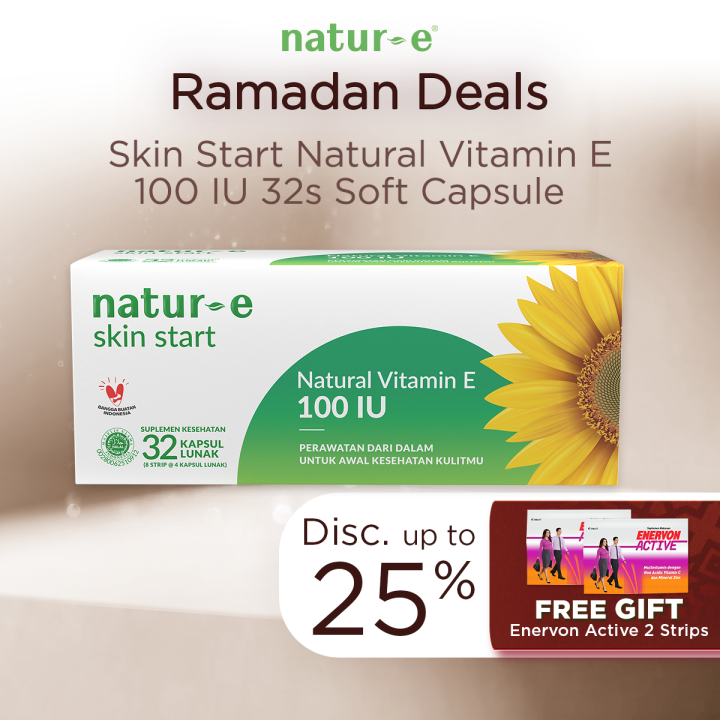 Natur-E Skin Start Natural Vitamin E 100 IU 32s Soft Capsule suplemen ...