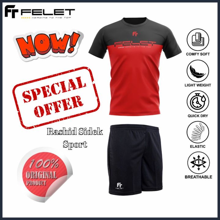 Felet Sportswear Set Badminton Shirt Badminton Jersey Baju Badminton ...