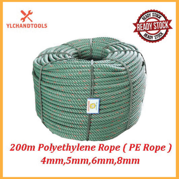 200M POLYETHYLENE ROPE - PE ROPE ( 4MM.5MM.6MM ,8MM ) | Lazada