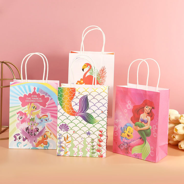 [SG] 10pcs Mermaid theme Paper Bag Kids Birthday goodie bag High ...