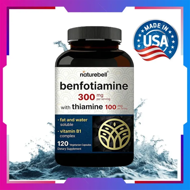 NatureBell Benfotiamine 300mg with Thiamine, 120 Capsules | for Nerve ...