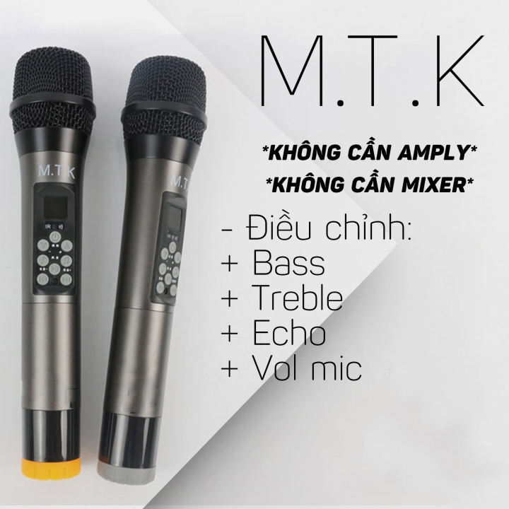 Micro Không Dây Đa Năng Cao Cấp Mtk 1A Tích Hợp Chỉnh Bass Treble Echo Ngay Trên Thân Mic Tích ...