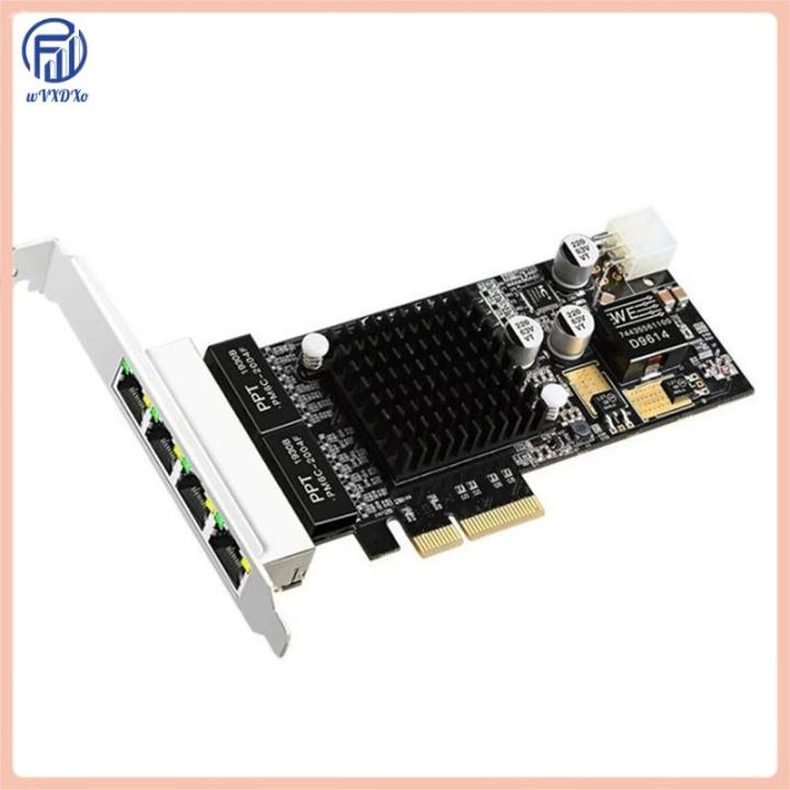 4 Port PCIE POE Network Card 10/100/1000M Gigabit Industrial Ethernet ...