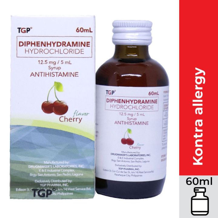 TGP Antihistamine 60ml Diphenhydramine Hydrochloride syrup cherry ...