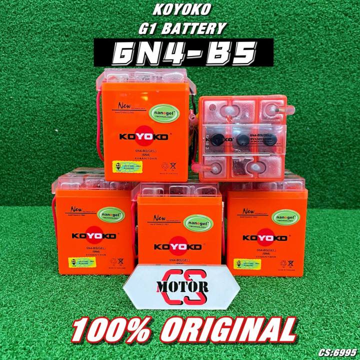 KOYOKO BATTERY 6N4 NANO GEL C70 GBO GBOJ YAMAHA Y80 MURAH 6 BULAN ...