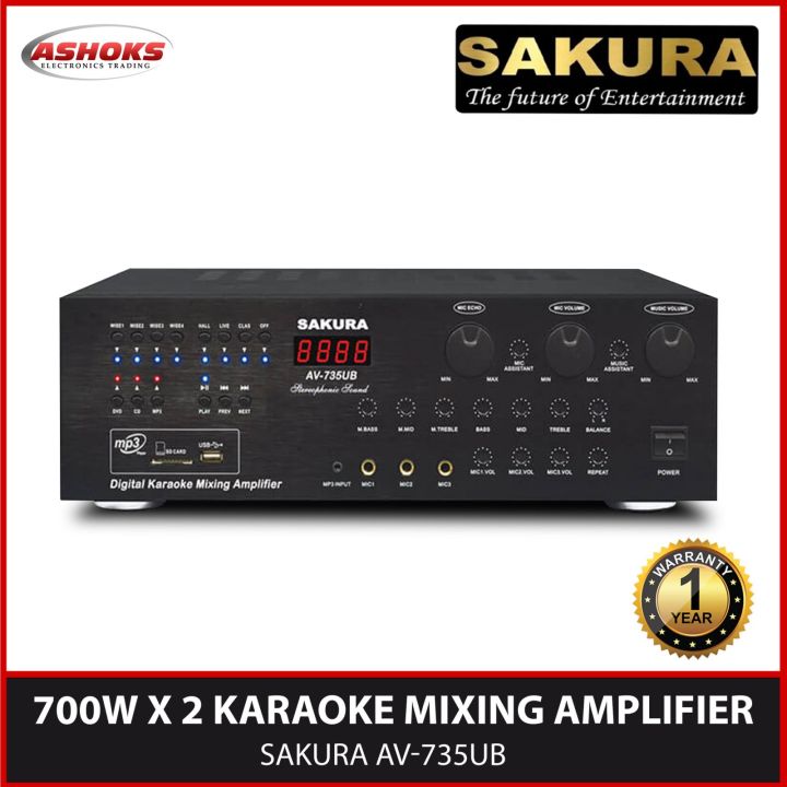 Sakura AV 735UB Amplifier / 700W X 2 / Karaoke Mixing Amplifier / Original Sakura Amplifier ...