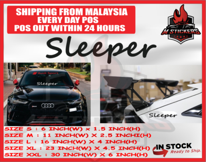 SLEEPER CAR STICKER MYVI AXIA VIOS CITY CIVIC INSPIRA LANCER MAZDA GTR ...