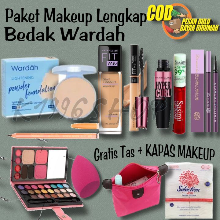 Paket Makeup Lengkap Bedak Wardah /Bedak Wardah / Paket Makeup Wardah ...