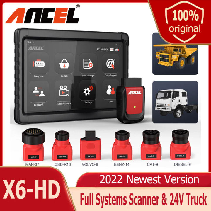 ANCEL X6 HD/X7 HD 12V/24V Heavy Duty Truck HOBD Full System Diagnostic ...