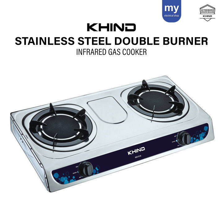 Khind IGS1516 Infrared Gas Cooker 2 Burner Gas Stove Table Top ...