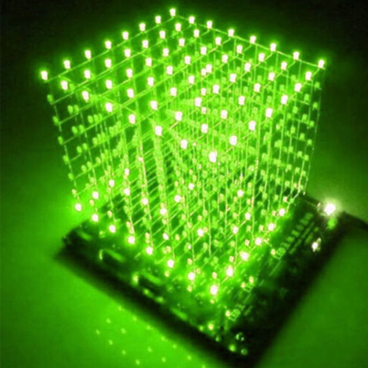 【Be worth】 3D8 8x8x8 3MM 3D Led Cube DIY Kit Soldering Project Kit 4.5 ...