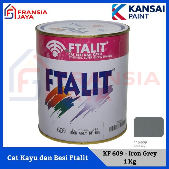 CAT MINYAK BESI DAN KAYU FTALIT IRON GREY KF 609 1 KG KANSAI | Lazada ...