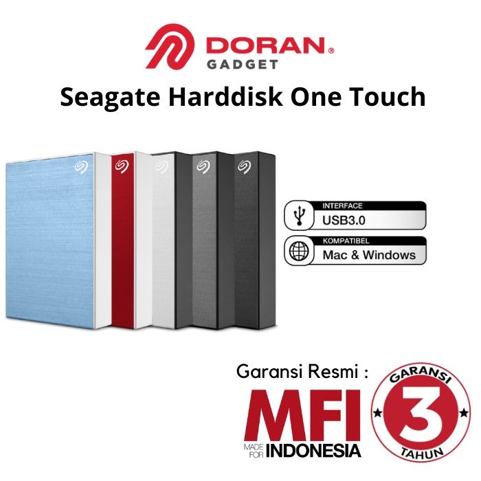 SEAGATE Harddisk HDD Eksternal 1TB 2TB 4TB 5TB | One Touch 2,5inch USB 3.0 - GARANSI 3 TAHUN ...