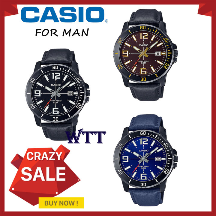Casio Original Mtp Vd01bl Series Luxury Analog Mens Watch Jam Tangan Lelaki Casio Original 2