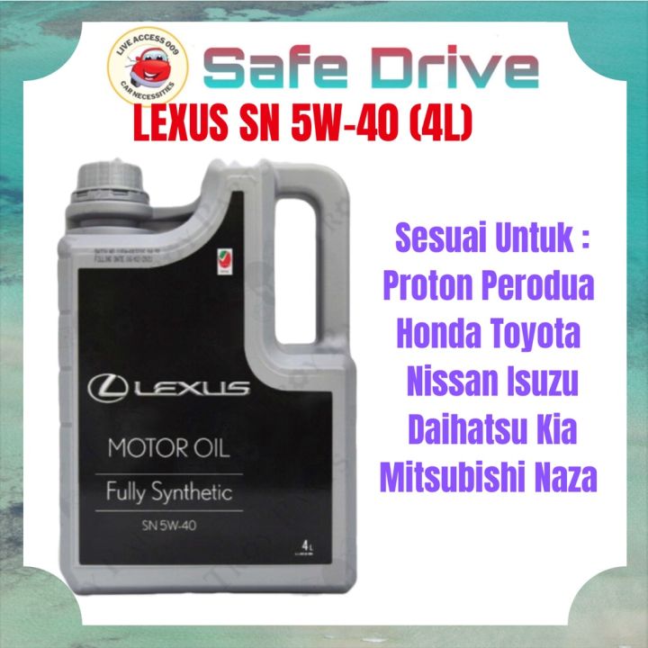 #Jamin Original Genuine Lexus SN 5W-40 5W40 Fully Synthetic Engine Motor Oil Minyak Hitam 4L ...