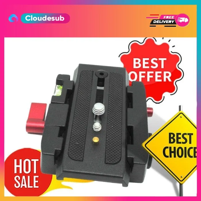 Tripod Adapter Kamera DSLR Quick Release Plate Dual Socket 1/4 3/8 Inc ...