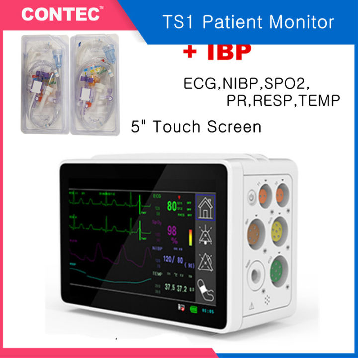 CONTEC TS1 Handheld Patient Monitor 5" Touch Screen ECG,NIBP,SPO2,PR ...