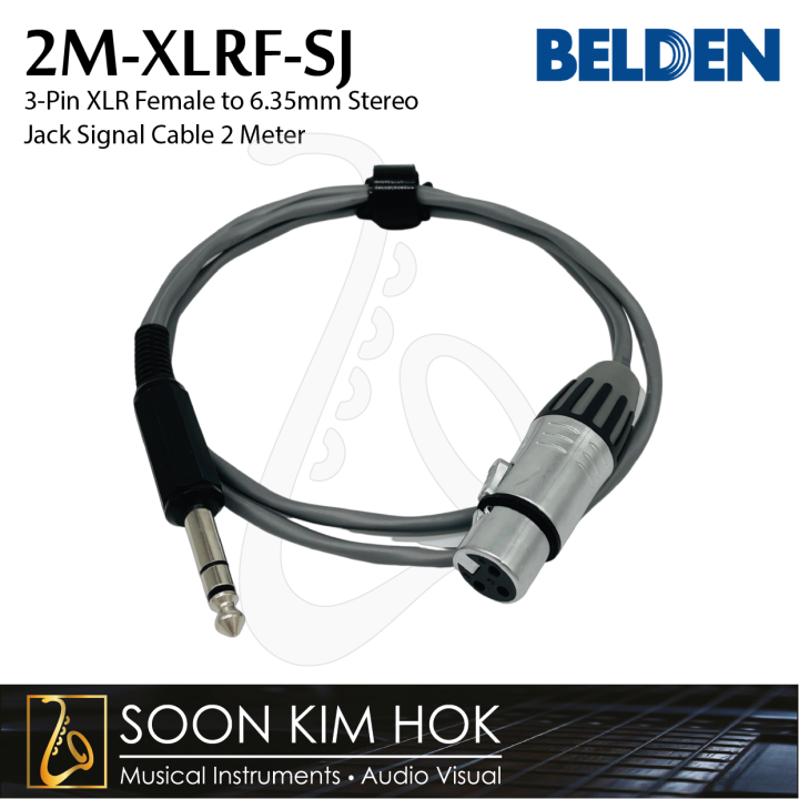 BELDEN 8761 3-Pin XLR Female to 6.35mm Stereo Jack Signal Cable 2 Meter ...