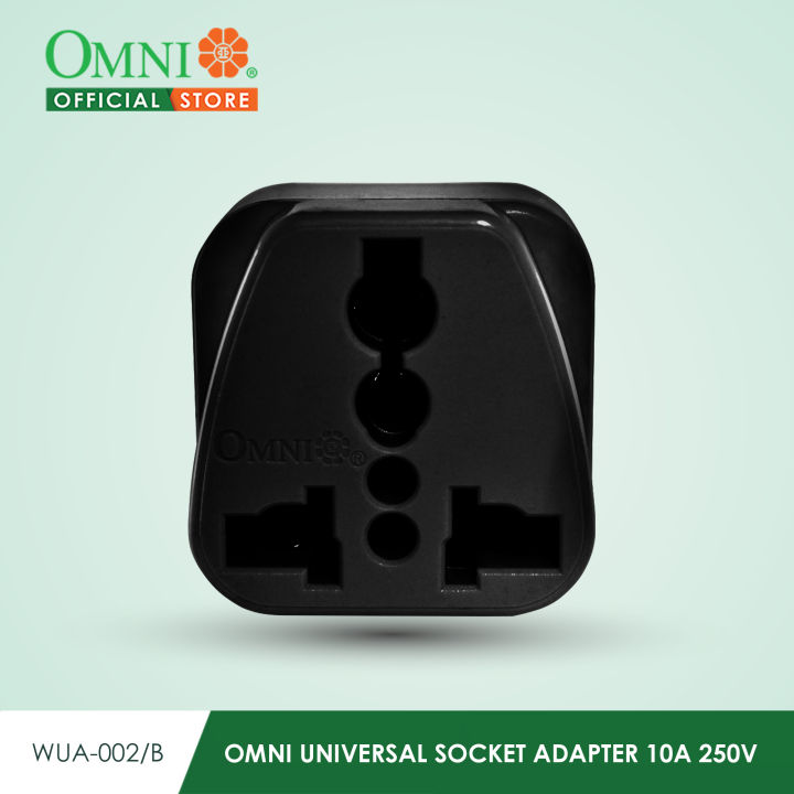 OMNI Universal Socket Adapter 10A 250V~ - WUA-002-PK (Black) | Lazada PH