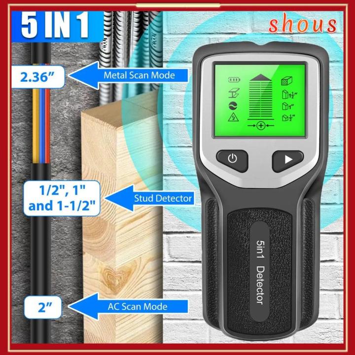 SHOUS LCD Display Wall Detector Multifunctional 5 In 1 Wall Metal ...