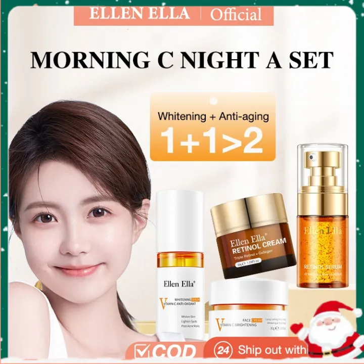 【READY】Ellen Ella Morning C Night A Skincare set whitening and ...