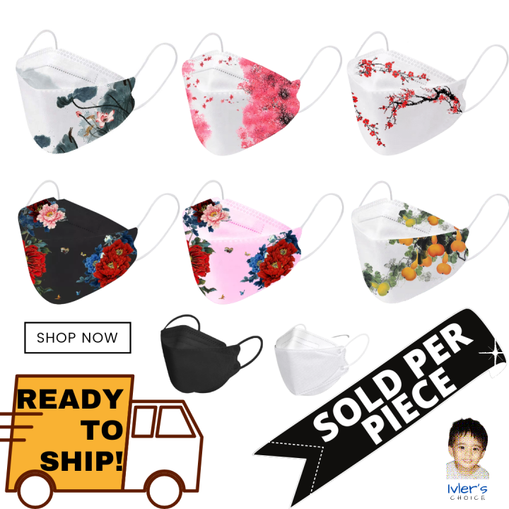 KF94 4 Ply Fish Shape Disposable Fashion Face Mask with Designs | Plain ...