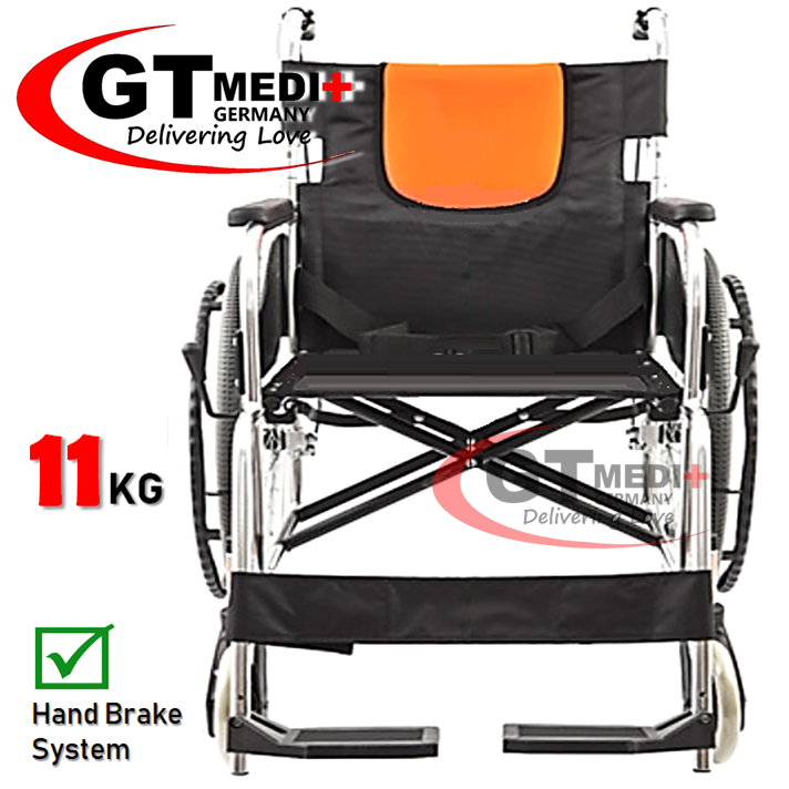 W01-P-11 GT MEDIT GERMANY Ultra Lightweight Self Propelled Wheelchair Foldable Travel Wheel ...
