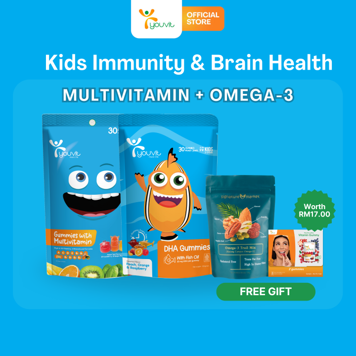 Youvit Kids DHA Gummies (30's) & Kids Multivitamin Gummies (30's) | Lazada