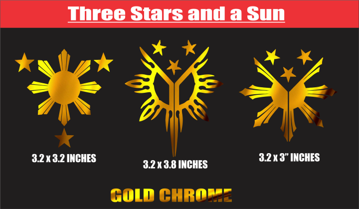 3 STAR AND A SUN STICKER DECAL CUTOUT STICKER | Lazada PH
