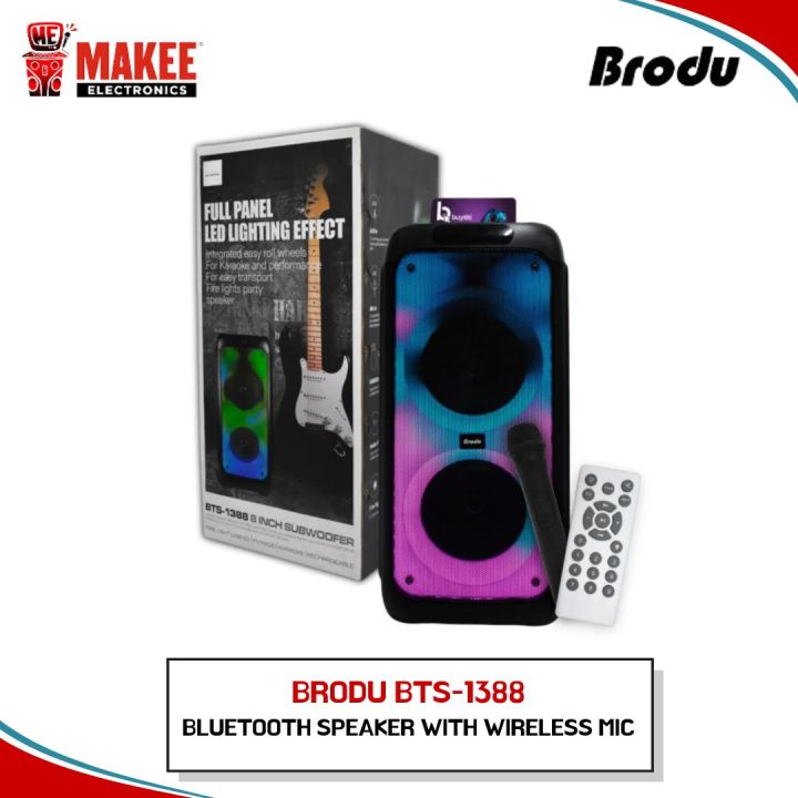 Brodu BTS-1388 8 Inch Subwoofer, Wireless Portable Party Karaoke ...