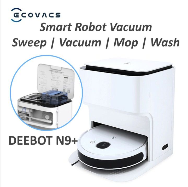 Ecovacs Deebot N9+ Premium Robotic Vacuum Auto Self-Cleaning Robot Mop ...