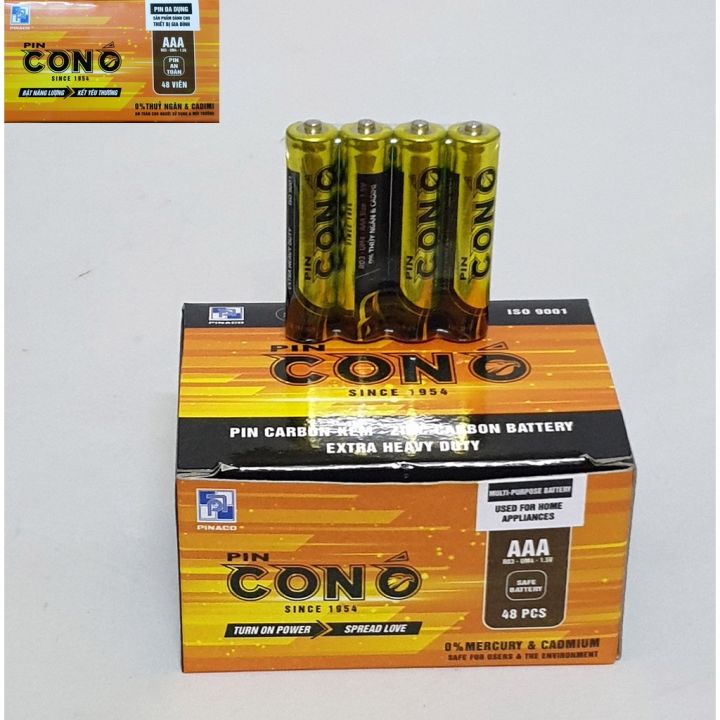 Pin tiểu Con Ó (PINACO) PVC R6P hai loại AA và AAA - 1 hộp 40 viên ...