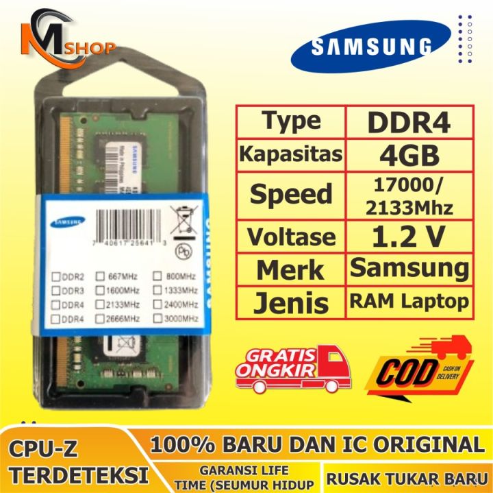 RAM Laptop Memory Sodimm DDR4 4GB 8GB PC 2133MHz / 2400MHz Samsung ...