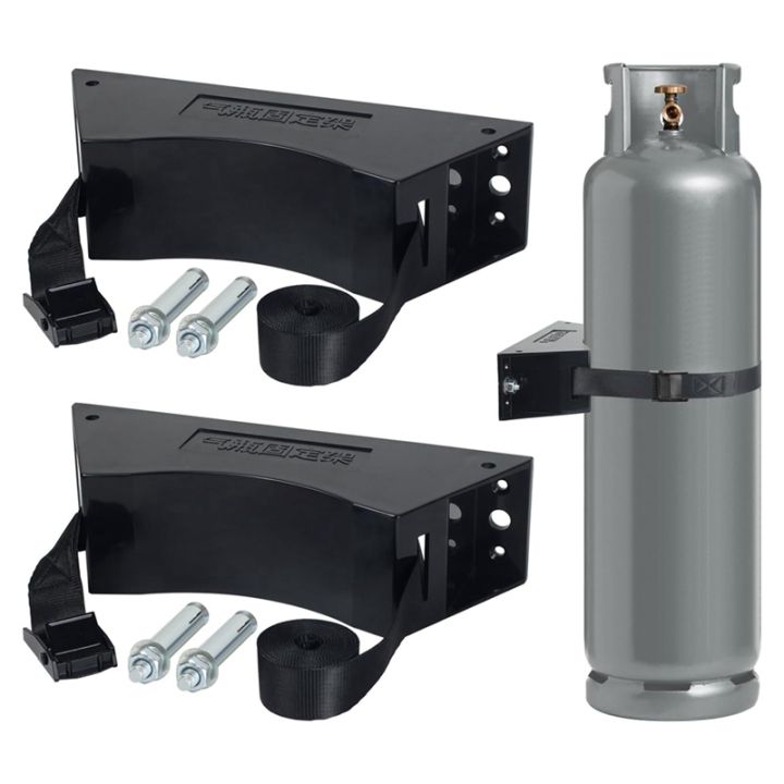 2PCS Propane Tank Holder with Screws and Safety Chain Supported 4 ...
