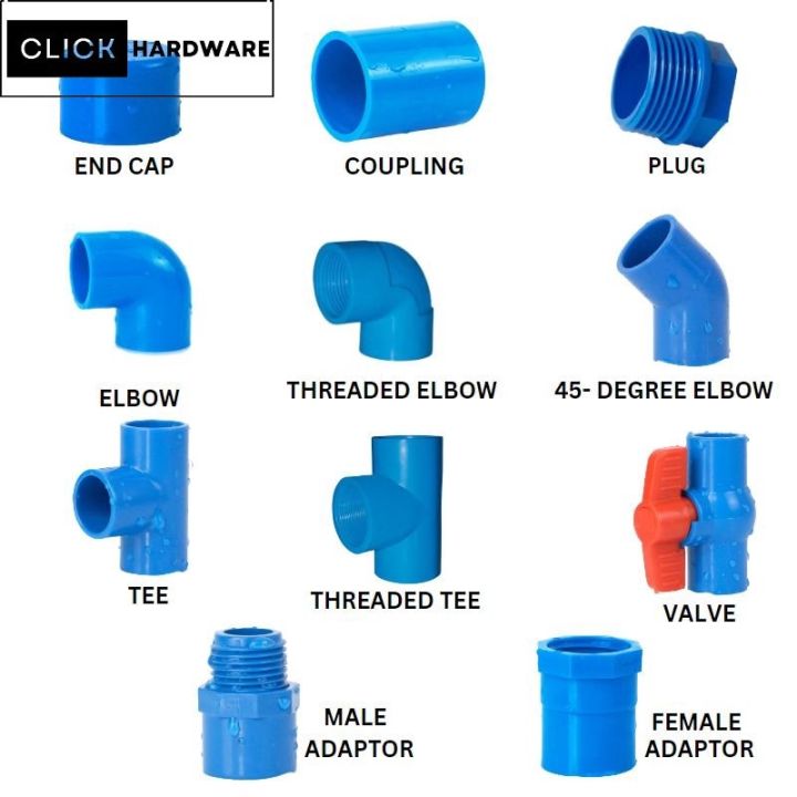 PVC Blue Fittings Elbow, Tee, Coupling, Male Adaptor, Female Adaptor ...