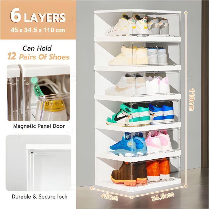 Foldable Transparent Shoe Box Shoes Rack Storage Box Shoe Organizer ...