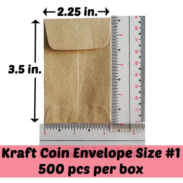 Coin Envelope 500 pcs Size No. 1 Kraft Brown 2.25 in. x 3.5 in. | Lazada PH