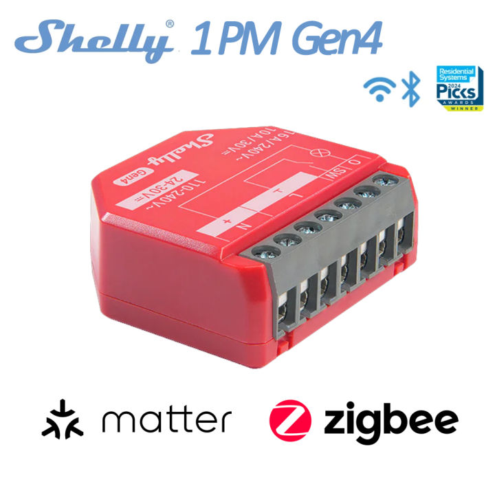 Shelly 1PM Gen4 smart switch controls lights and appliances, provides ...