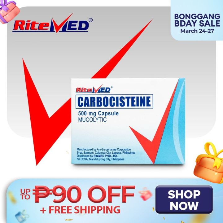 RiteMED Carbocisteine 500mg 100 Capsules (Cough Relief) | Lazada PH