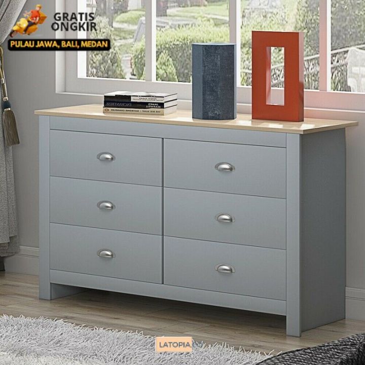 Meja Ruang Tamu/Arras 6 Drawer 120 cm W Chest Of Drawers Tinggi 90 cm ...