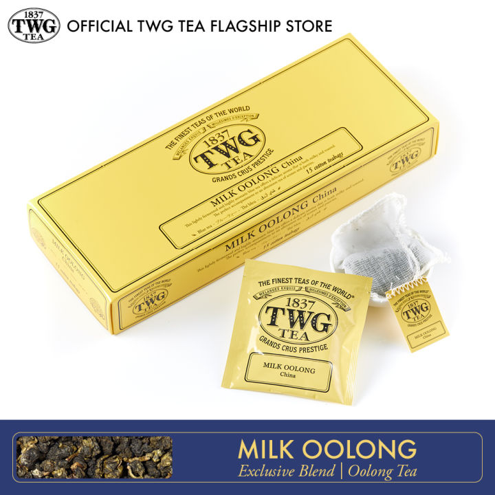 TWG Tea Milk Oolong Blue Tea Blend Cotton Teabag Box 15 Teabags / ชา ทีดับเบิ้ลยูจี ชาอู่หลง ...